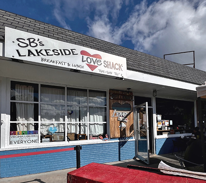 The unassuming storefront of SB's Lakeside Love Shack beckons with its cheerful blue trim and heart-adorned sign&mdash;proof that culinary treasures often hide in plain sight.
