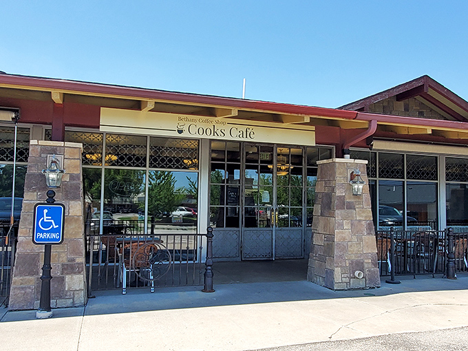 Another angle of Cook's charming exterior reveals its unassuming fa&ccedil;ade &ndash; proof that the best culinary treasures often hide in plain sight.