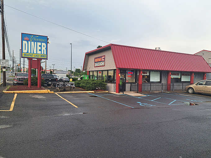 That classic roadside sign might as well say "Abandon your diet, all ye who enter here" &ndash; the Viewmont's 24-hour promise is the light in Pennsylvania's culinary darkness.