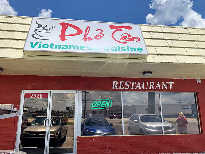 The unassuming red brick exterior of Pho Tan hides culinary treasures within. Like finding a diamond in a strip mall setting.