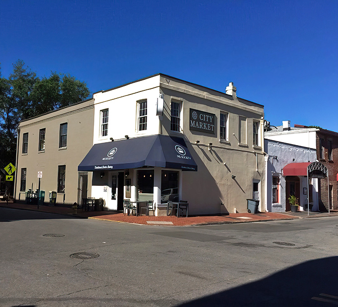 The bright blue exterior of Pie Society stands out in Savannah's historic district like a British accent at a Southern barbecue&mdash;unmistakable and oddly charming.