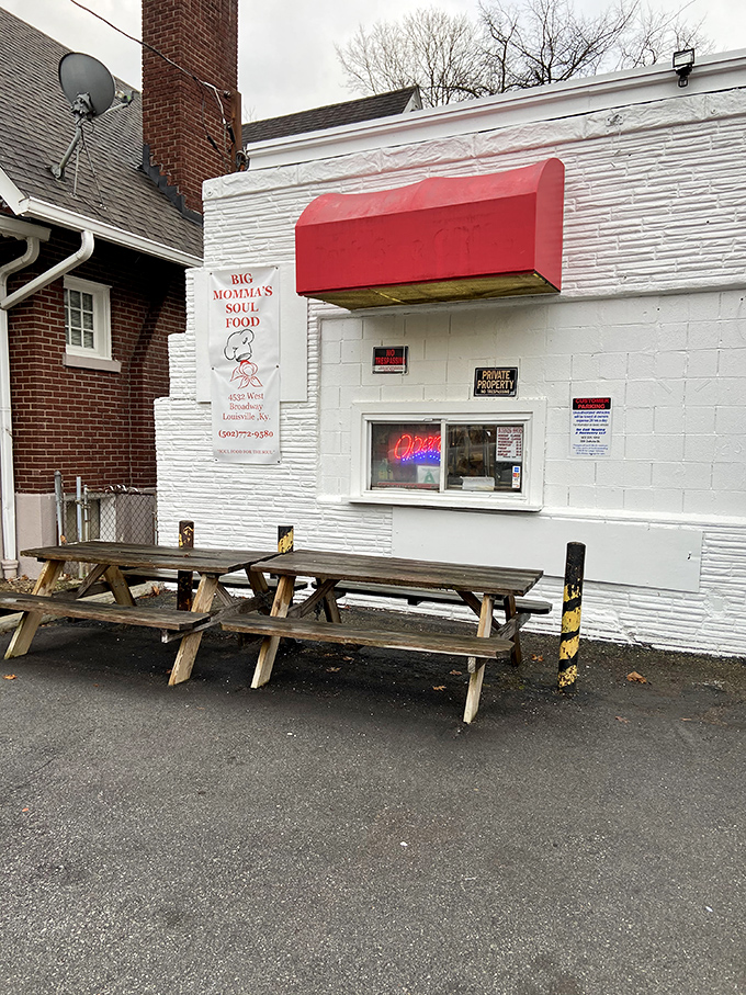 Another angle reveals Big Momma's modest storefront, where culinary magic happens daily without any need for flashy signage.