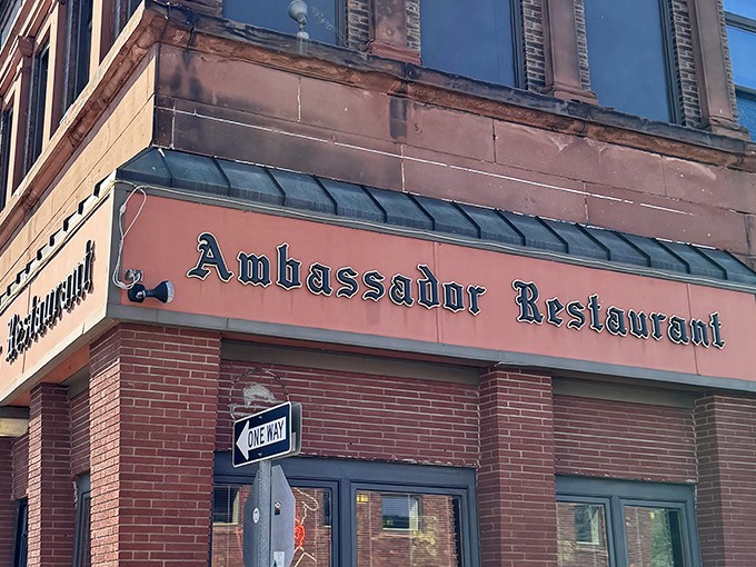 The Ambassador's classic brick facade and vintage signage isn't trying to impress anyone&mdash;it doesn't need to. What awaits inside will do all the talking.