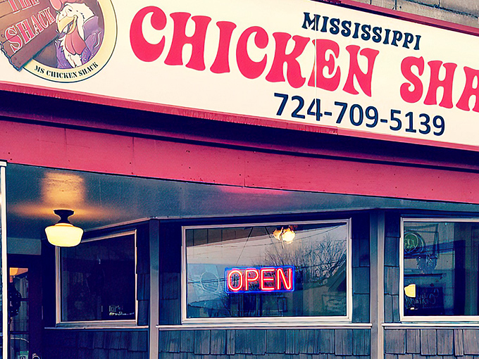 The bold red lettering of Mississippi Chicken Shack's sign promises exactly what you'll find inside&mdash;soul-satisfying chicken that's worth every mile of the journey.