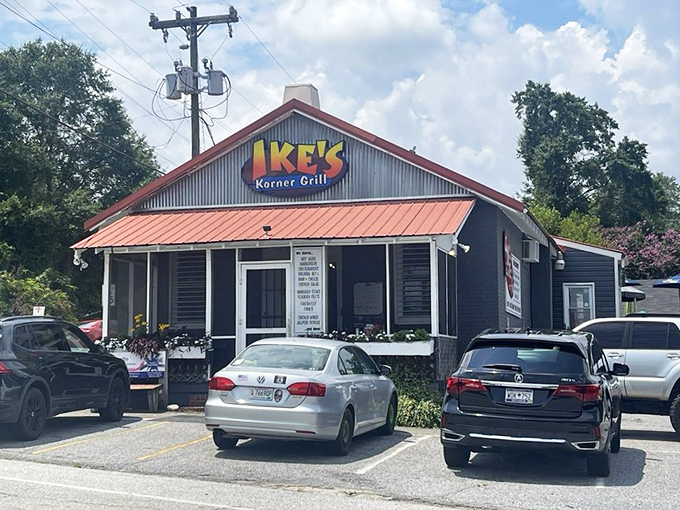 The unassuming exterior of Ike's Korner Grille proves once again that the best burgers often hide in the most modest packages.
