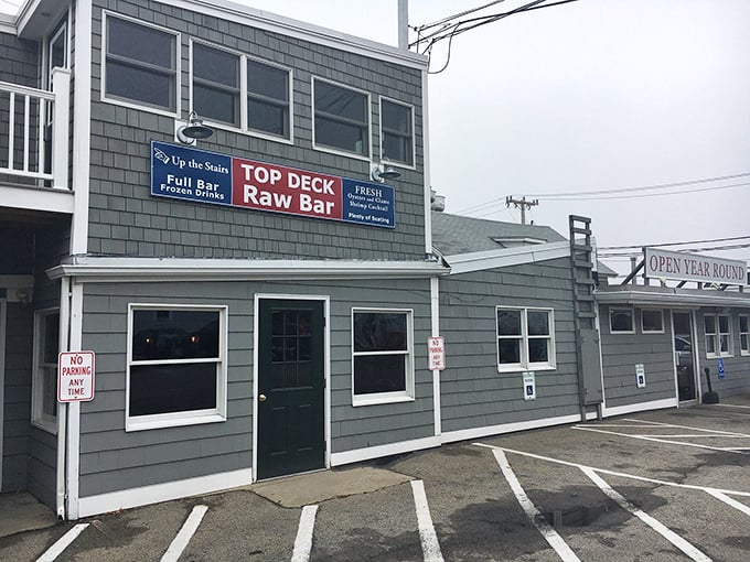 That weathered gray shingle exterior isn't just for show &ndash; it's earned its character one perfect seafood meal at a time.