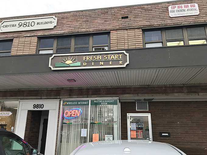 The unassuming exterior of Fresh Start Diner proves once again that breakfast brilliance often hides behind the most modest facades.