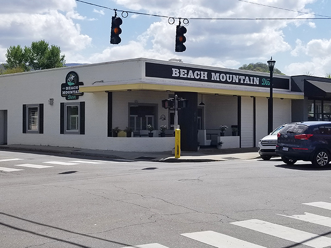 The unassuming white exterior of Beach Mountain Diner stands like a culinary oasis at a Waynesville intersection. Mountain magic in a modest package.