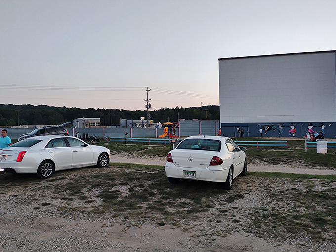 This cheerful gateway promises double features and triple the memories under Michigan's starlit summer sky.