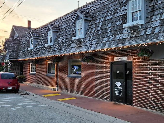 That distinctive cedar shake roof whispers "supper club" louder than a Wisconsin accent at a cheese convention.