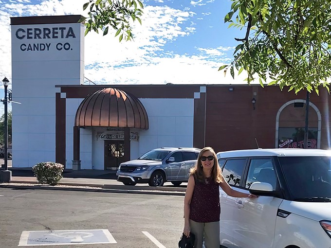 The iconic white facade and copper awning of Cerreta Candy Company stands like a beacon of sweetness in Glendale, beckoning chocolate lovers from miles around.