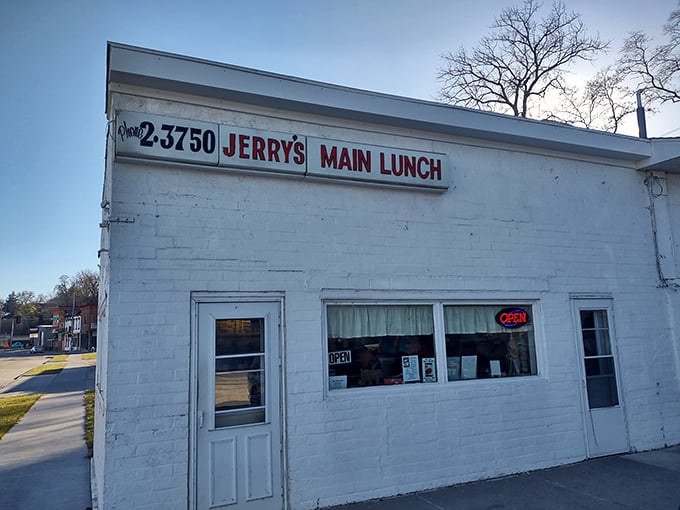 Jerry's iconic storefront doesn't need fancy architecture to announce its presence&mdash;the simple sign and promise of comfort food does all the talking.