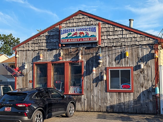 The weathered cedar shakes and colorful buoys aren't just rustic charm&mdash;they're a seafood promise waiting to be kept.