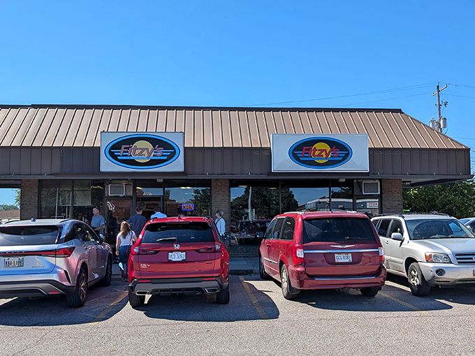 The unassuming exterior of Fitzy's might not stop traffic, but the packed parking lot tells the real story &ndash; Columbus locals know where the good stuff is.