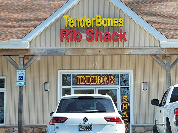 The barbecue beacon of Bear, Delaware beckons with its rustic charm and bold signage. Resistance is futile when those smoky aromas hit your nose.