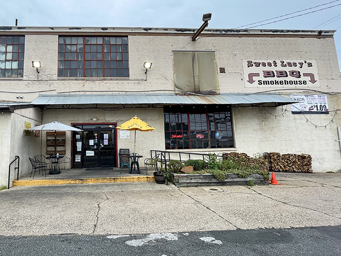 The unassuming exterior of Sweet Lucy's Smokehouse hides a barbecue paradise within. Like finding a treasure map in your attic, this place promises delicious adventures.