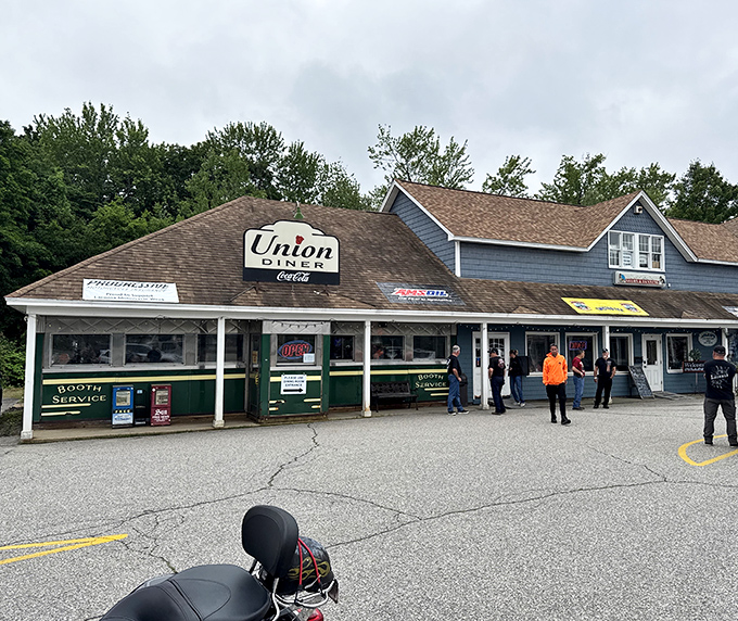 Rain or shine, the blue clapboard exterior of Union Diner stands ready to welcome hungry pilgrims. The line outside tells you everything you need to know.