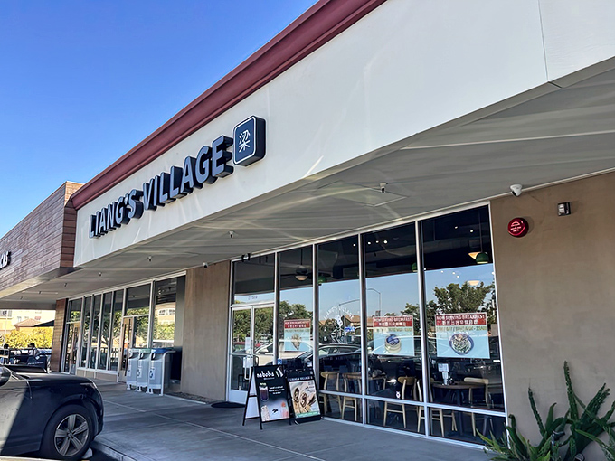 The unassuming storefront that houses culinary treasures. Like finding a rare vinyl in a discount bin, Liang's Village's exterior belies the flavor explosion waiting inside.