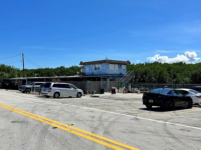 From the outside, Alabama Jack's looks like it survived a hurricane and decided to stay anyway.