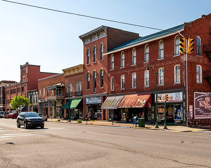Brookville's historic Main Street showcases beautifully preserved brick buildings that tell stories of Pennsylvania's past while housing today's local businesses.