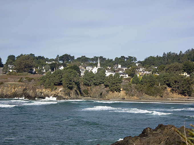 Mendocino perches on dramatic cliffs like California's answer to a New England postcard, where the Pacific meets Victorian charm.