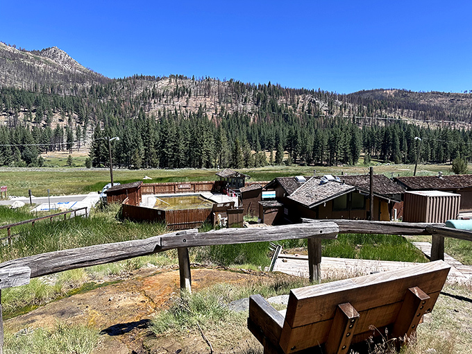 The view that makes you question why you ever thought Netflix was better than nature. Alpine meadows meet mineral-rich pools in this Sierra Nevada sanctuary.