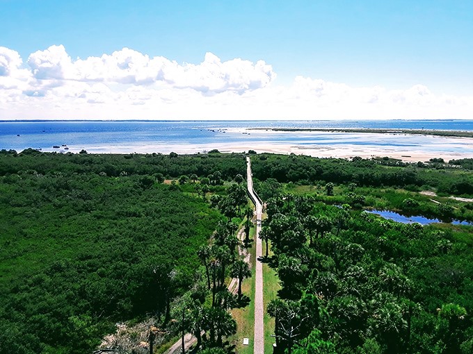Paradise isn't always overseas! This aerial view of Anclote Key showcases Florida's natural splendor with its winding paths leading to pristine shorelines.