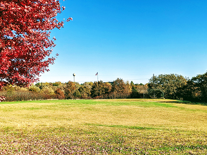 Fall's fiery display creates nature's perfect frame at Mahoney State Park, where Nebraska proves it can do dramatic landscapes just as well as postcards.