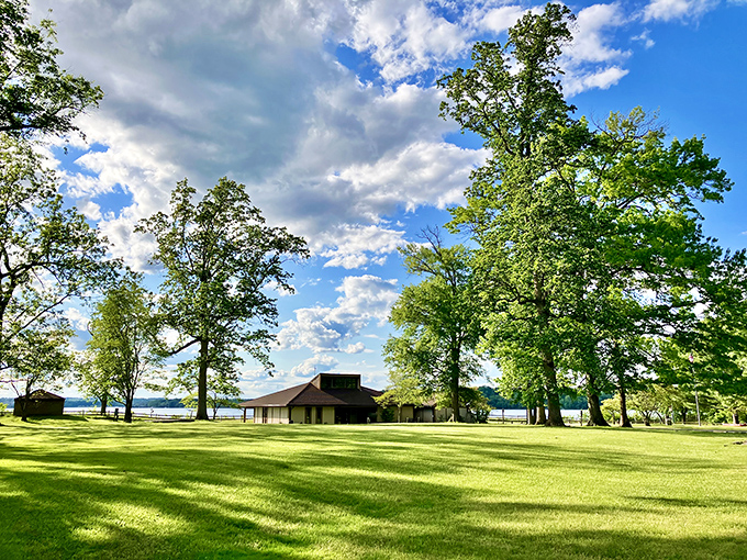 The visitor center sits like a humble ambassador to nature's grandeur, welcoming explorers to a world where time slows and worries fade away.
