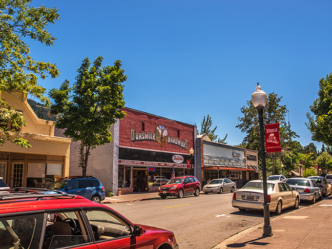 Downtown Dunsmuir looks like a movie set where small-town America still thrives, complete with vintage storefronts and that impossibly blue California sky overhead.
