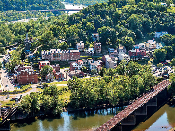 Harpers Ferry unfolds like a historical diorama where two mighty rivers embrace, creating a postcard-perfect scene that no filter could improve.