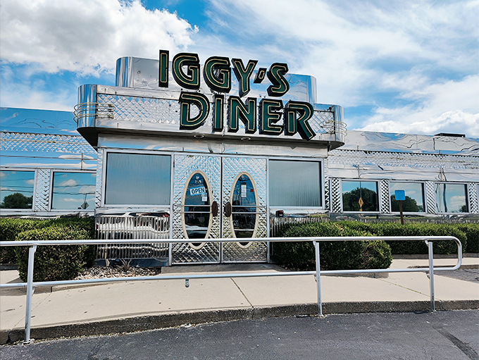 Chrome dreams come true at Iggy's, where those iconic oval doors practically whisper, "Come on in, the pancakes are fine!" Route 66 nostalgia never looked so appetizing.
