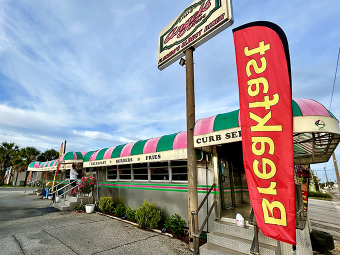 That gleaming silver exterior and candy-striped awning isn't trying to look retro &ndash; it simply is, gloriously and unapologetically authentic.