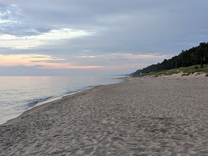 The meeting of sand and sky at Olive Shores creates a palette that would make Bob Ross reach for his happy little brushes.
