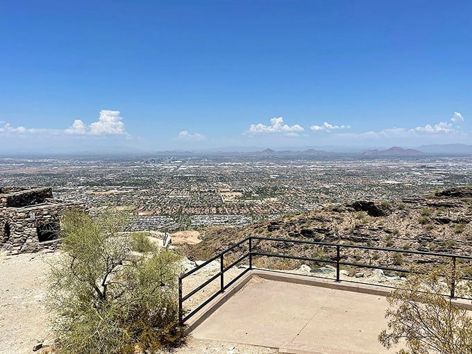 The ultimate Phoenix panorama awaits at Dobbins Lookout, where the city sprawls below like a living map and your problems suddenly seem microscopic.