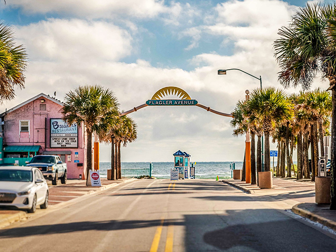 That Flagler Avenue arch frames the Indian River like a postcard that somehow forgot to get expensive.