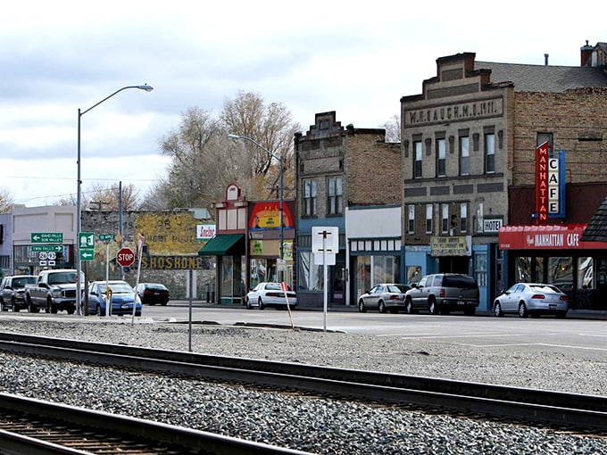 Downtown Shoshone stands as a living postcard from another era, where historic brick buildings and railroad tracks remind us that some places refuse to be rushed.