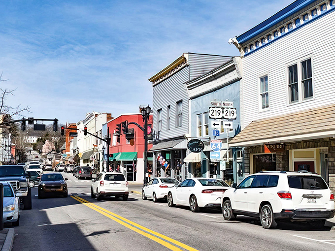 Washington Street stretches before you like a living postcard, where historic storefronts invite exploration and time seems to slow its hurried pace.