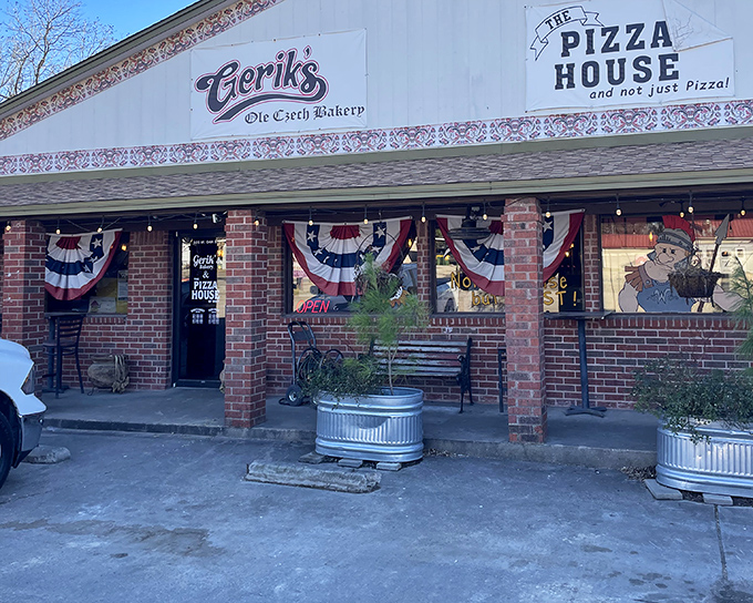 The brick façade of Gerik's welcomes you with patriotic bunting and potted plants – a humble exterior that belies the Czech pastry paradise waiting inside.