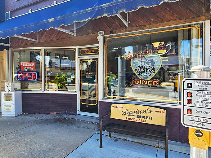 The blue awning beckons like an old friend, promising honest food and zero pretension. Larrison's Diner stands as Seymour's breakfast landmark.