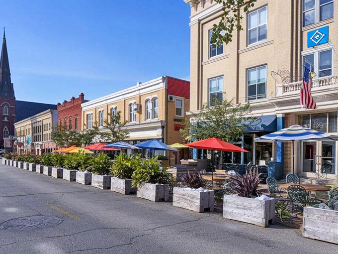 Downtown Plainfield proves that outdoor dining doesn't require a trust fund &ndash; just colorful umbrellas and good neighbors.