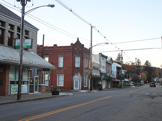 Main Street Tionesta captures that quintessential small-town America vibe &ndash; where brick buildings tell stories and everyone knows your coffee order.