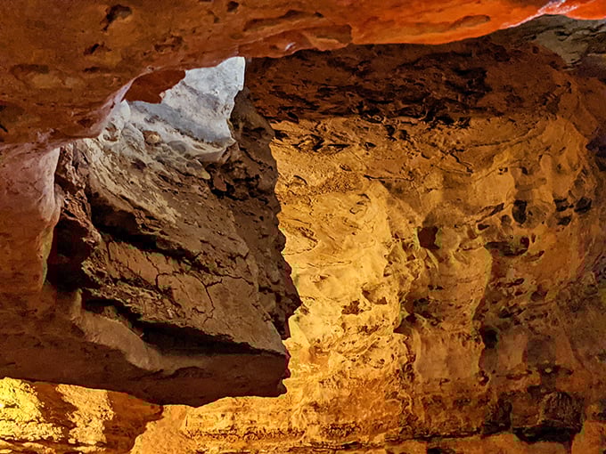 Nature's grand architect at work. Marvel Cave's ancient limestone formations create an otherworldly landscape that feels like stepping into a fantasy realm.
