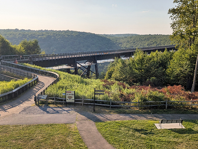 Where nature meets industrial might&mdash;this winding path offers the perfect prelude to the jaw-dropping skywalk experience ahead.