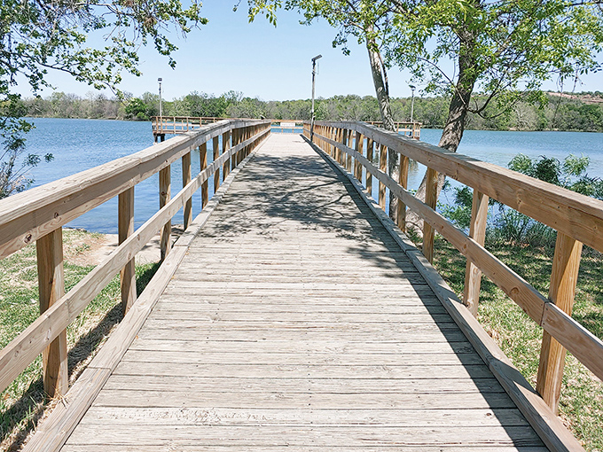 The fishing pier stretches out like an invitation to slow down and pretend you know what you're doing with a rod.