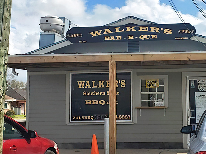 The unassuming exterior of Walker's BBQ might not stop traffic, but the heavenly smoke signals coming from inside definitely should.