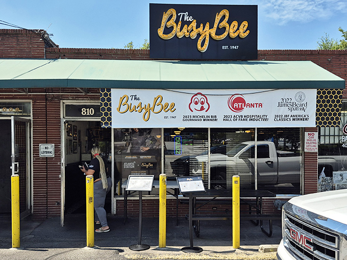 The unassuming brick exterior of Busy Bee Caf&eacute; hides Atlanta's soul food treasure. That bench outside has witnessed countless hungry patrons waiting their turn for greatness.