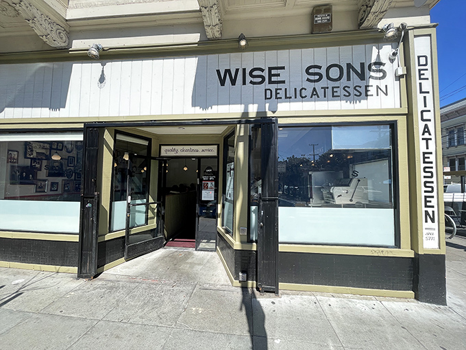 Sunshine bathes the classic delicatessen fa&ccedil;ade, where hungry San Franciscans line up for their bagel fix. Some traditions are worth preserving, especially when they taste this good.
