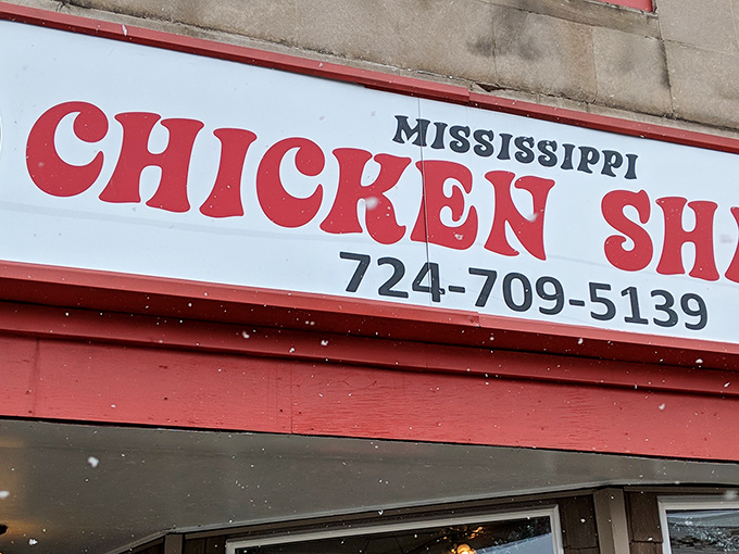 The bold red lettering of Mississippi Chicken Shack's sign promises exactly what you'll find inside—soul-satisfying chicken that's worth every mile of the journey.
