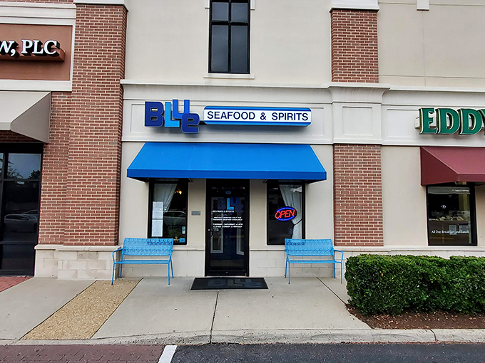 The unassuming storefront might fool you, but that bright blue awning is basically a seafood bat-signal for those in the know.